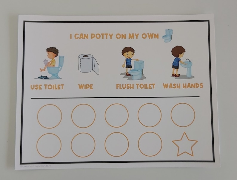 Toddler Potty Training Visual Aid Chart Preschool | Etsy