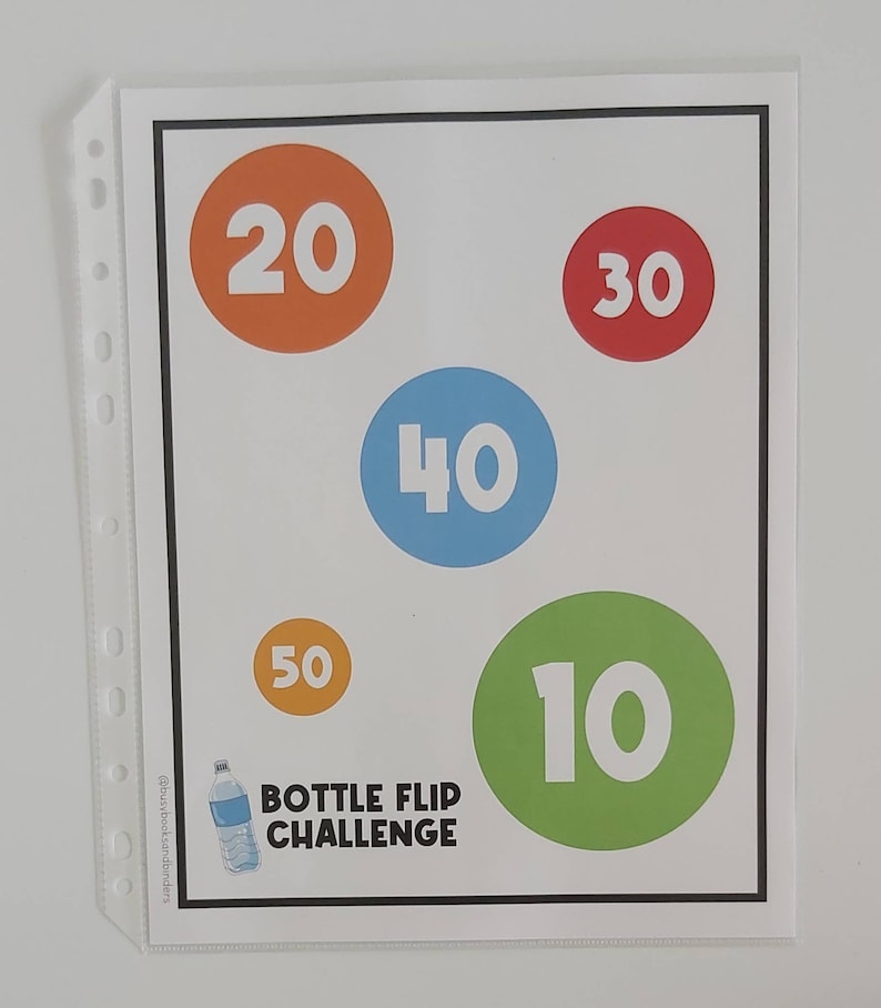 Water Bottle Flip Challenge | Paper Games | Printable Activities ...