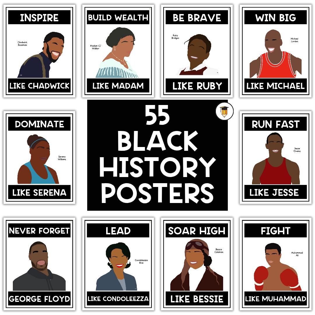 55 Black History Posters | Bulletin Board Display | Black History Decor ...
