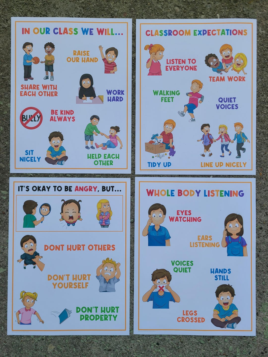 Classroom Rules | Whole Body Listening | Classroom Poster | Daycare ...