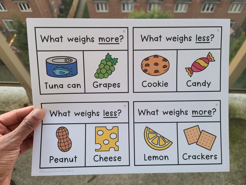 20 What Weighs More Task Cards | Math Task Cards | Units of Measurement ...