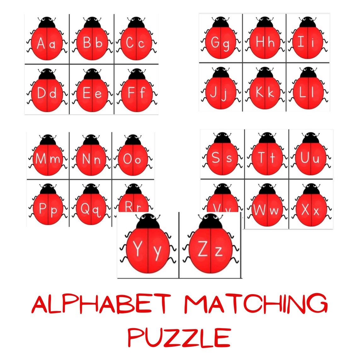 Ladybug Activity Pack Counting Numbers Alphabet Matching - Etsy