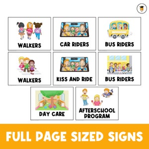 DISMISSAL CHART | Classroom Poster Signs | Decor | Visual | Printable ...
