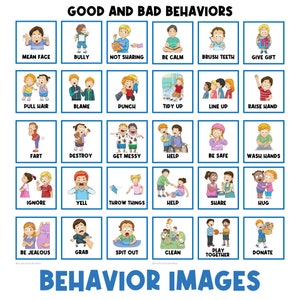 72 BEHAVIOR Picture Cards | First Then Visual Aid | Toddler | Behavior ...