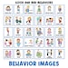 72 BEHAVIOR Picture Cards First Then Visual Aid Toddler Behavior Chart ...
