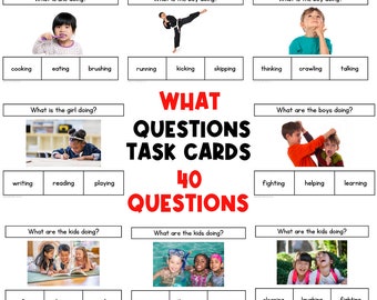 WH Questions | Functions Task Cards | Which One | Speech Therapy | ABA ...