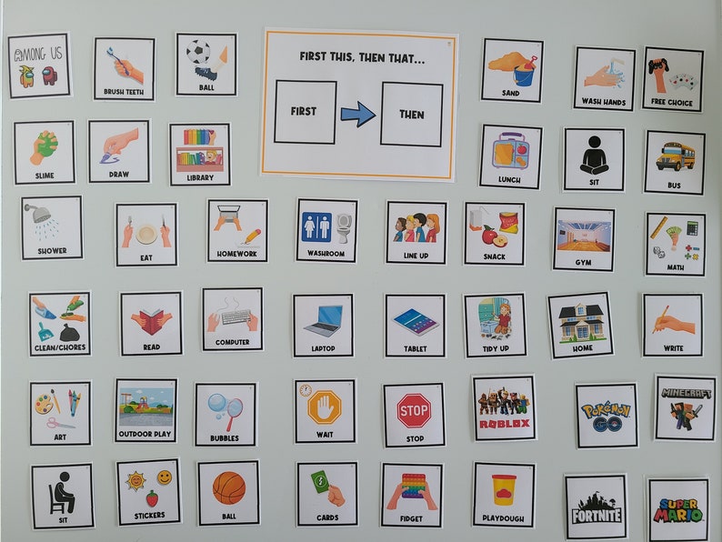 FIRST THEN: 45 Picture Cards | Reward Chart | Behavior Chart | Visual ...