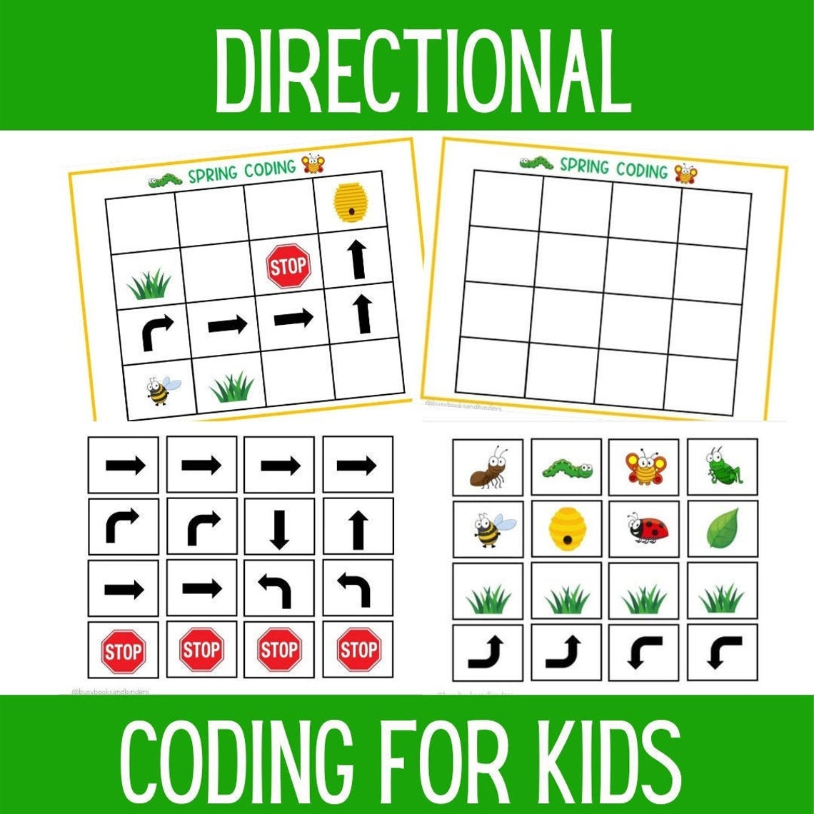 Coding for Kids | Directional Coding | Coding Worksheets | Spring Busy ...