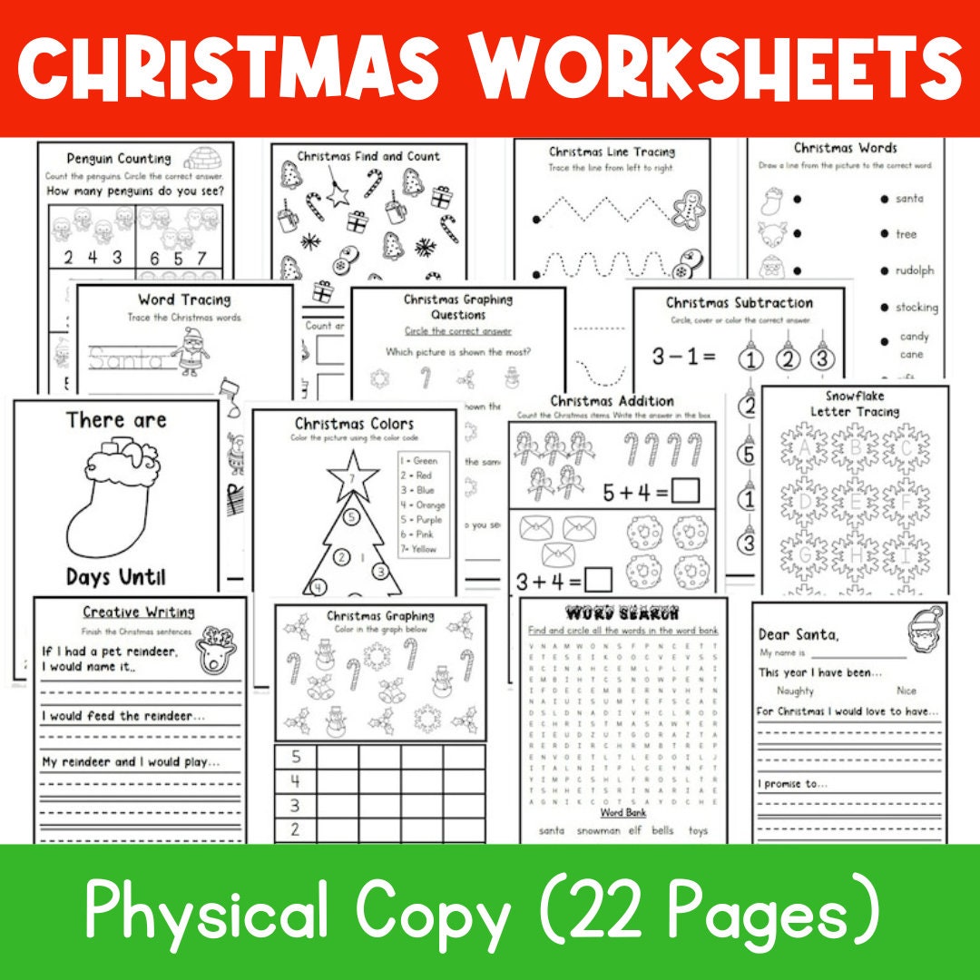 PHYSICAL COPY: Christmas Worksheet Bundle | Christmas Busy Book ...