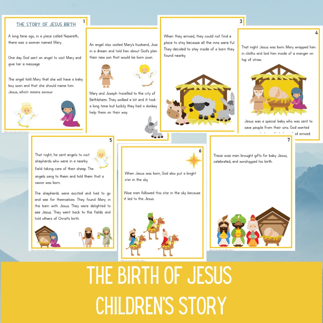 The Birth of Jesus Baby Jesus Activities Children's - Etsy
