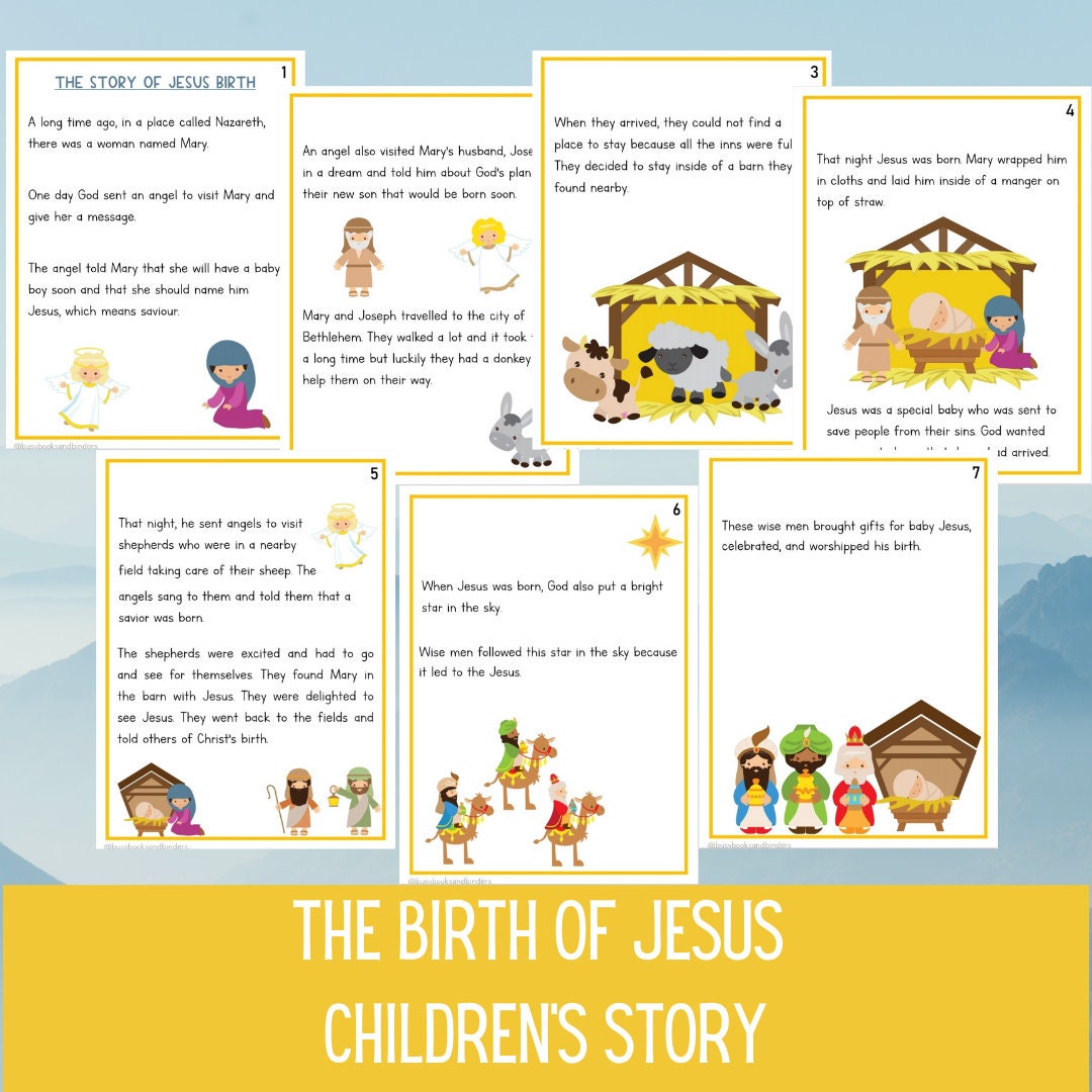 The Birth of Jesus Baby Jesus Activities Children's | Etsy