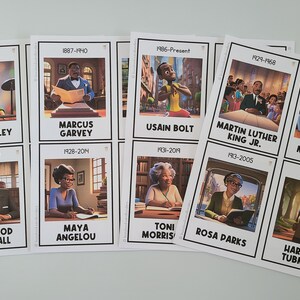 16 CARTOON Black History Flashcards | Bulletin Board Display | Black ...
