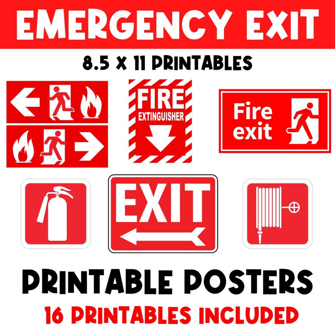 Emergency Exit | Fire Safety Sign| Classroom Signs | Classroom ...