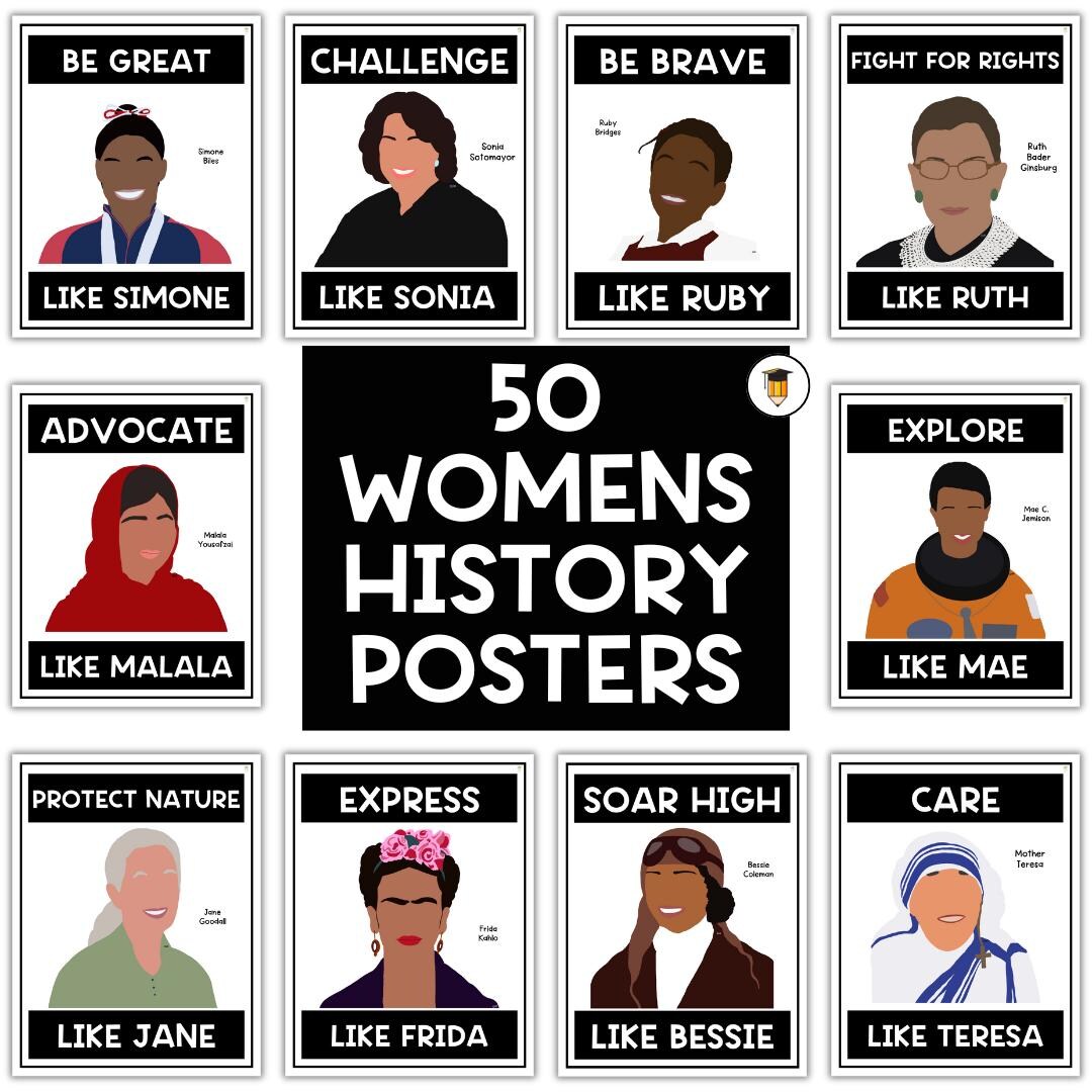 50 Women's History Month Posters | Bulletin Board Display | Women's ...