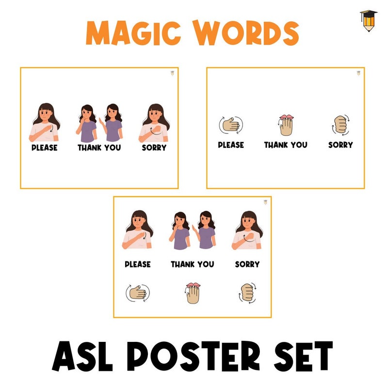 ASL POSTERS Hand Signs Sign Language Flashcards - Etsy ASL POSTERS Hand Signs Sign Language Flashcards - Etsy