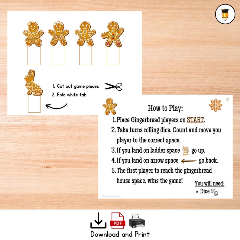 Gingerbread Board Game | Christmas Game | Printable Game | Christmas ...