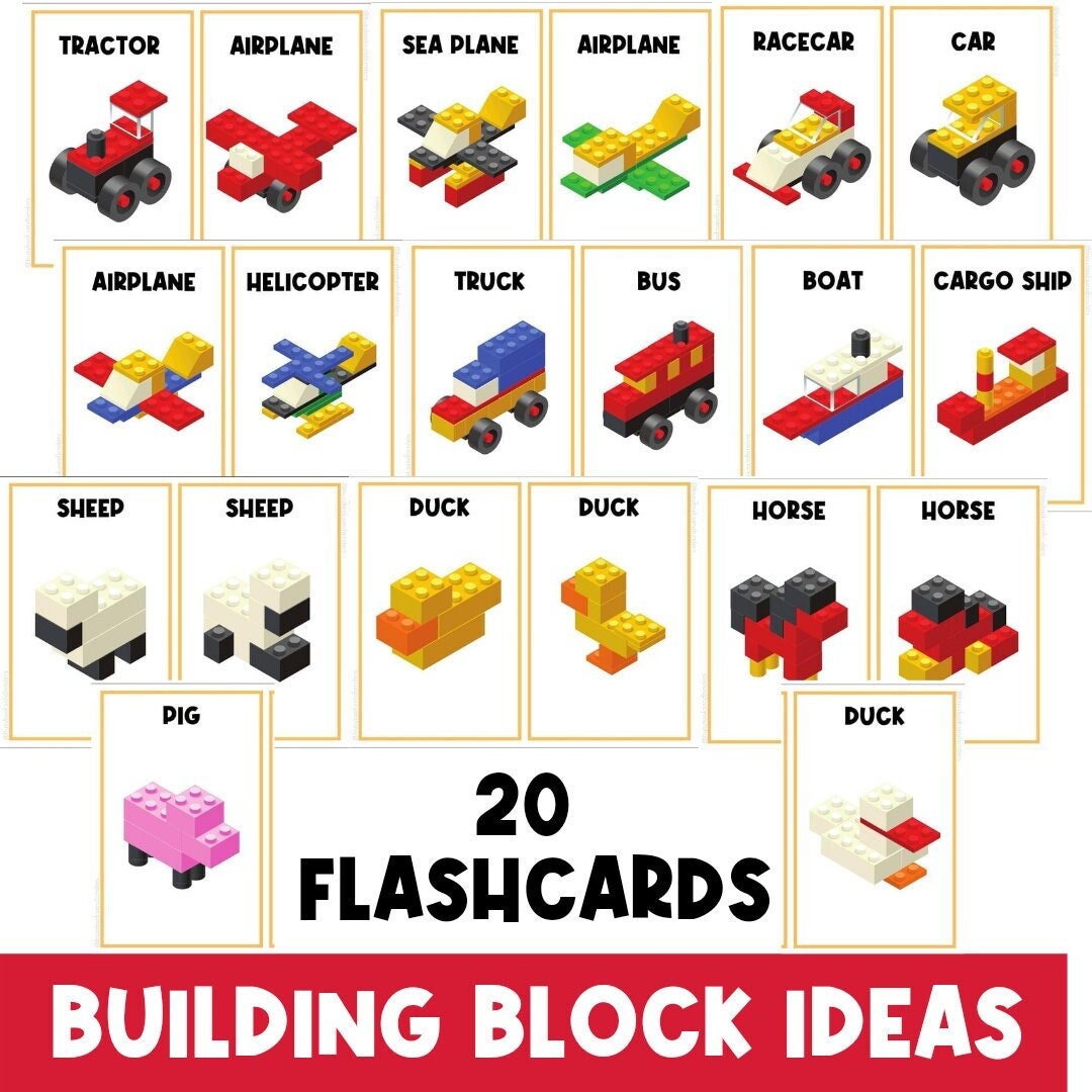 Building Blocks | Flashcards | STEM | Vehicles | Transportation | Busy ...