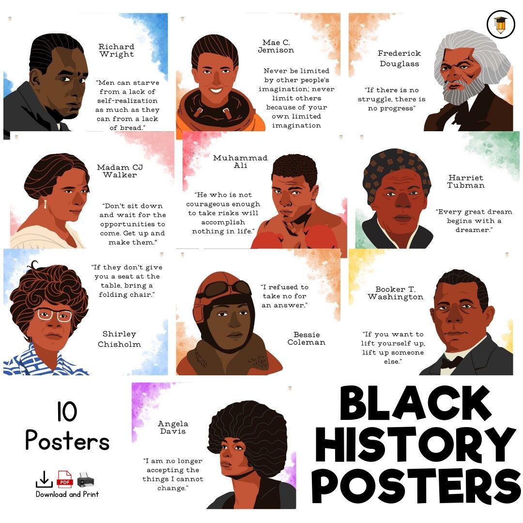 10 Black History Posters | Bulletin Board Display | Black History Decor ...