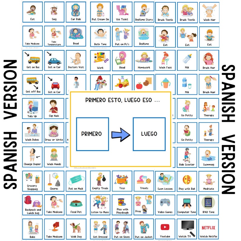 SPANISH First Then Board | Visual Aid | Visual Schedule | Toddler ...