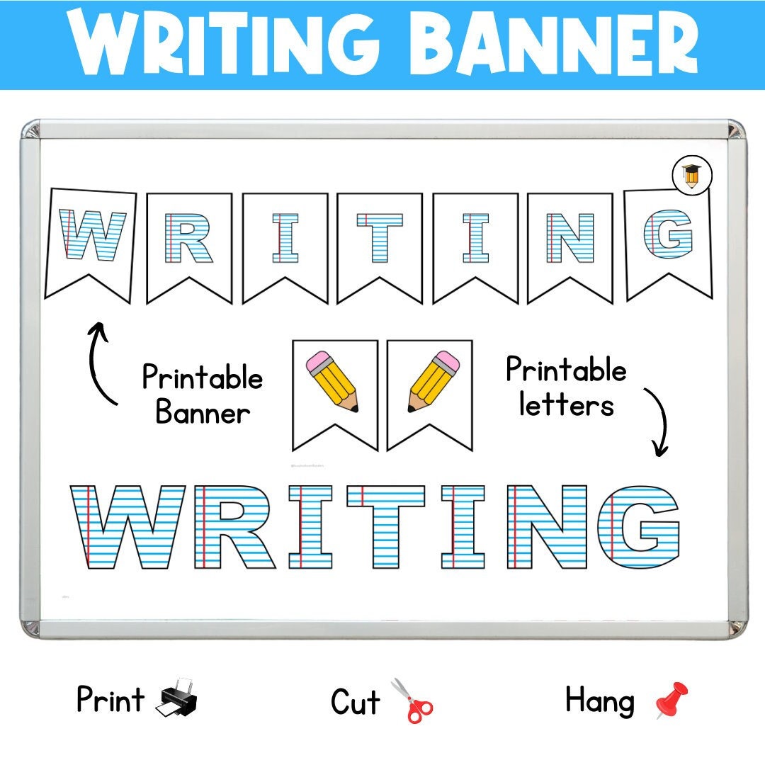 Writing Banner | Writing Bulletin Board | Printable Banner | Literacy ...