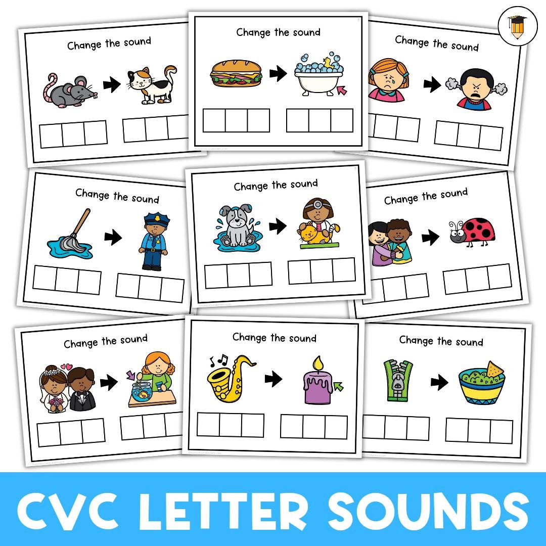 CVC Letter Sounds | Printable Kindergarten Phonics | Literacy Centers ...