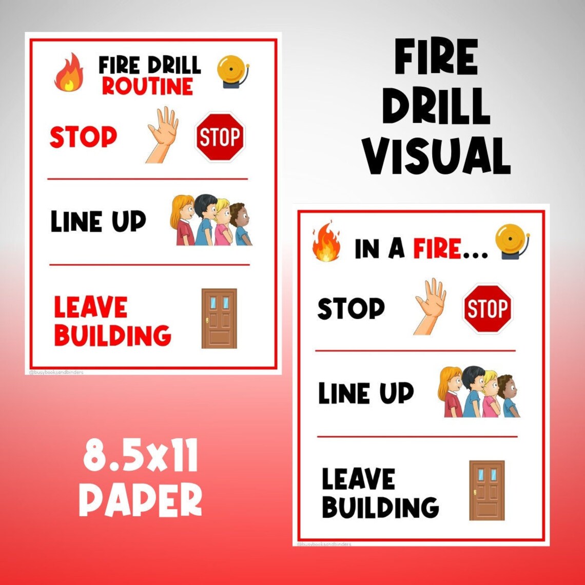 FIRE SAFETY Fire Drill Routine Classroom Signs Classroom - Etsy