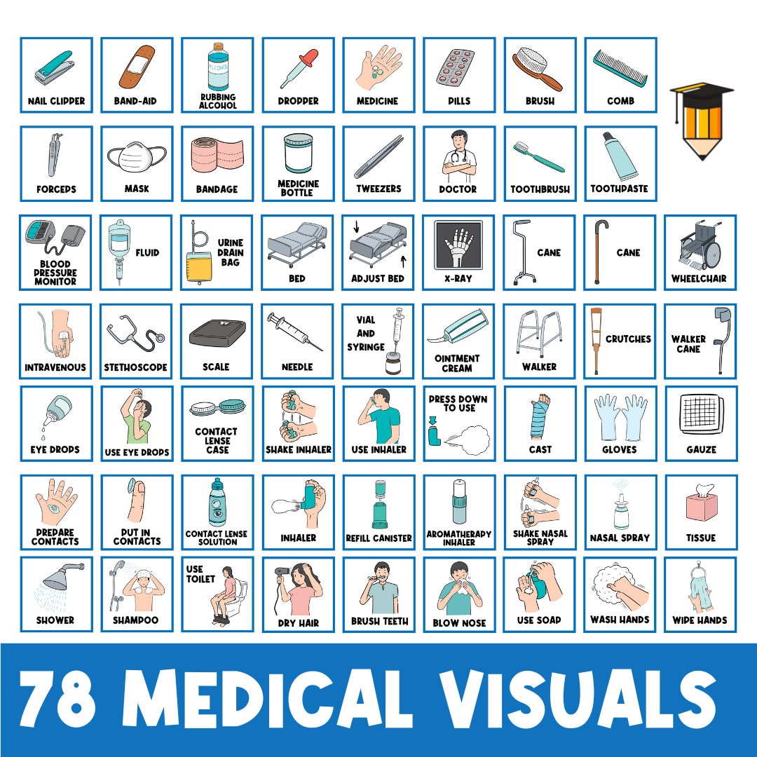 78 MEDICAL PICTURE CARDS | First Then Board | Visual Aid | Schedule ...
