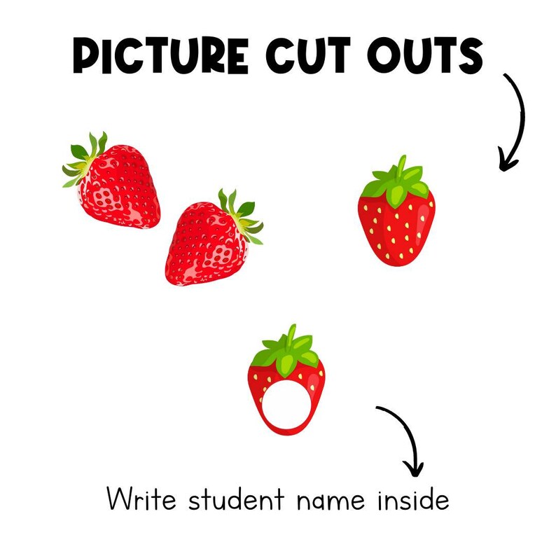 STRAWBERRY Bulletin Board Summer Theme Visual Schedule - Etsy