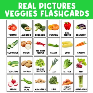 REAL PICTURES: Fruits and Vegetables Flashcards | Preschool Flash Cards ...