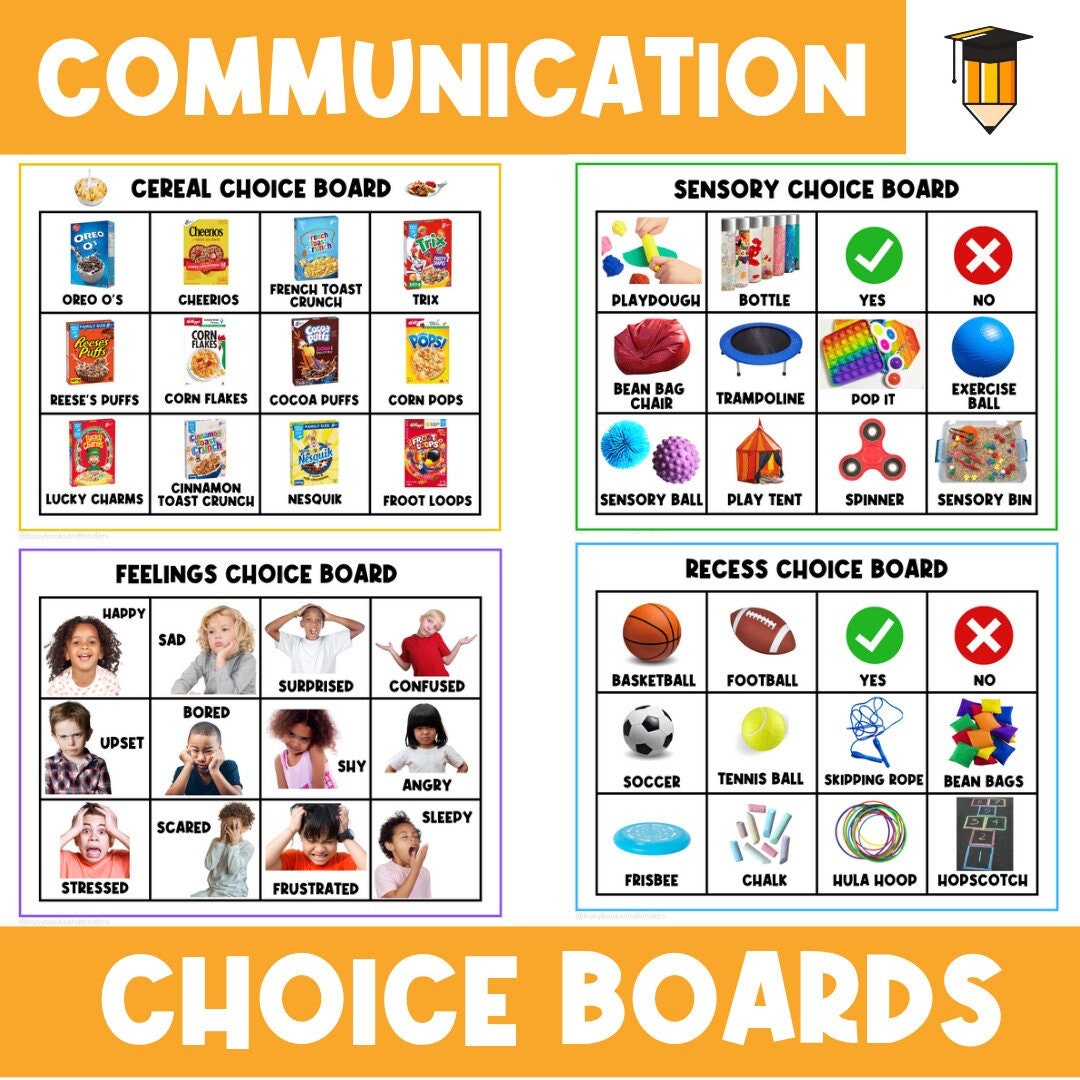 Communication Choice Boards | Daily Routines | First Then Visual Aid ...