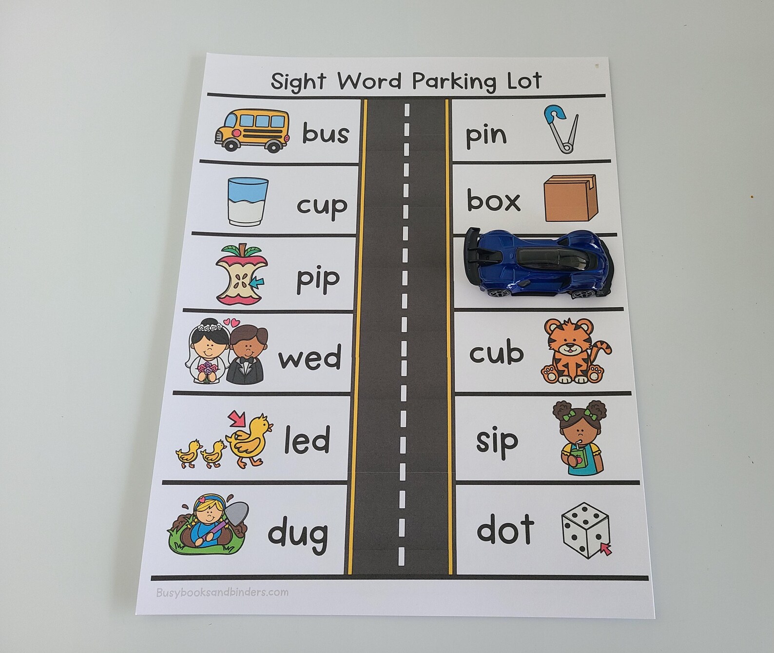 Sight Word Parking Lot Matching | Reading | Preschool | Toddler | Busy ...