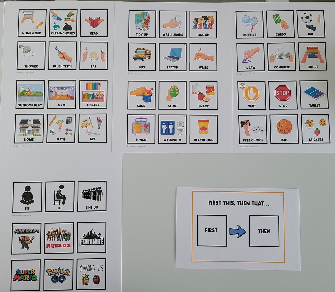 FIRST THEN: 45 Picture Cards | Reward Chart | Behavior Chart | Visual ...