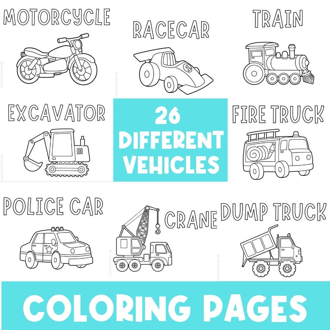 Cars Coloring Page | Coloring Activities | Cars | Transportation ...