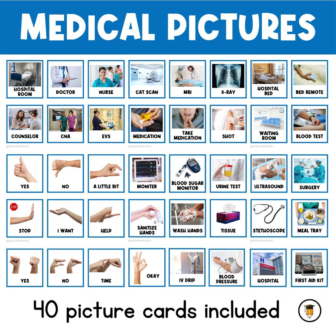 40 MEDICAL PICTURE CARDS | Real Images | First Then Board | Visual Aid ...
