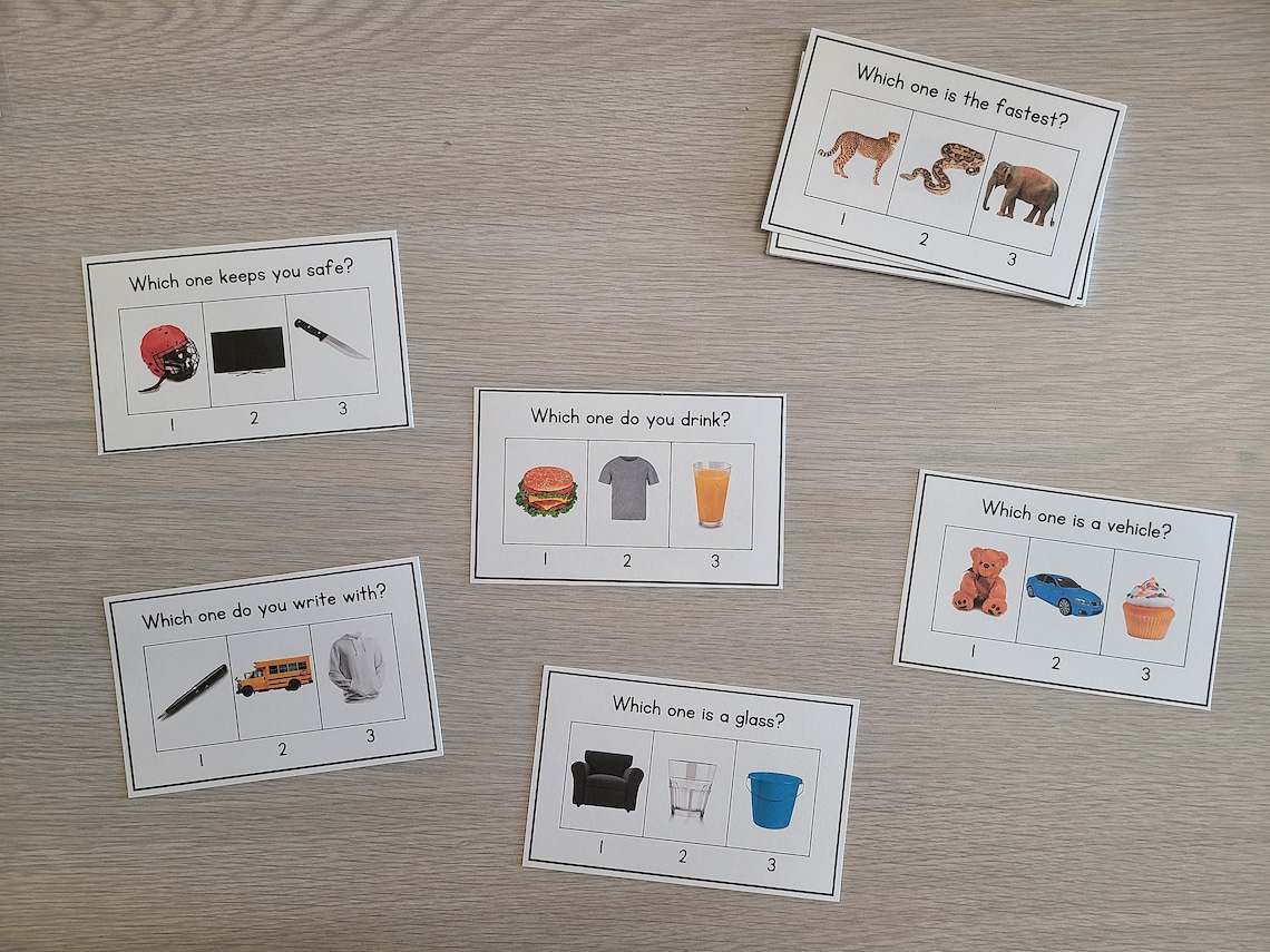 WH Questions | Functions Task Cards | Which One | Speech Therapy | ABA ...