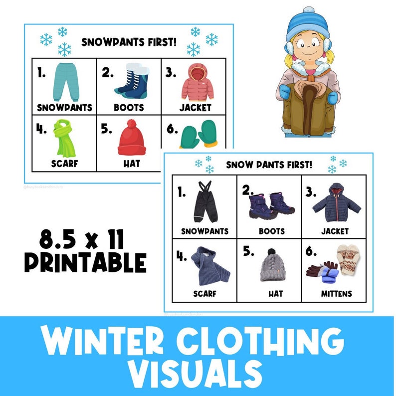 Winter Clothing Posters | Daily Routines | First Then Visual Aid ...