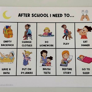 PHYSICAL COPY: Before School | After School Routine Chart | Morning ...