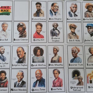 PHYSICAL COPY: Abcs Black History Flashcards | Bulletin Board Display ...