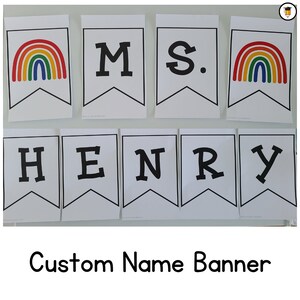 PRINTABLE Custom Teacher Name Banner | Printable Banner | Teacher ...