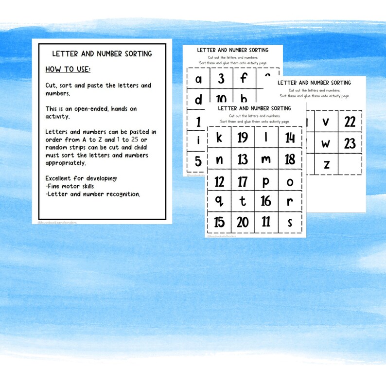 Kindergarten Grade One Cut and Paste Worksheets | Sight Words | Number ...