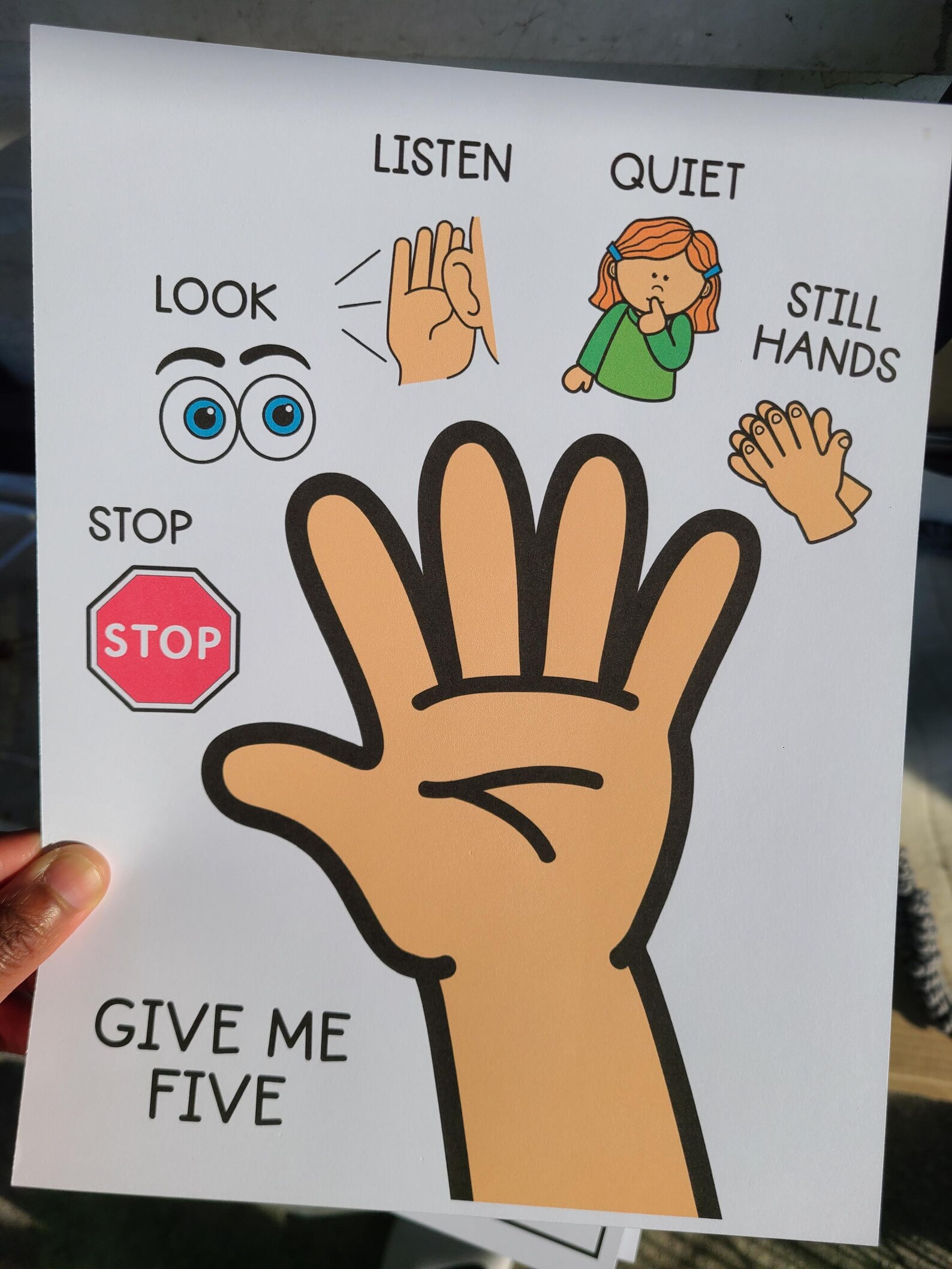 GIVE ME FIVE | Whole Body Listening | Classroom Poster | Daycare Poster ...