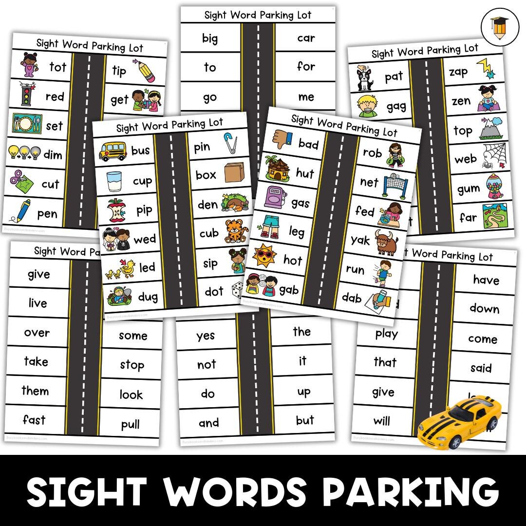 Sight Word Parking Lot Matching | Reading | Preschool | Toddler | Busy ...