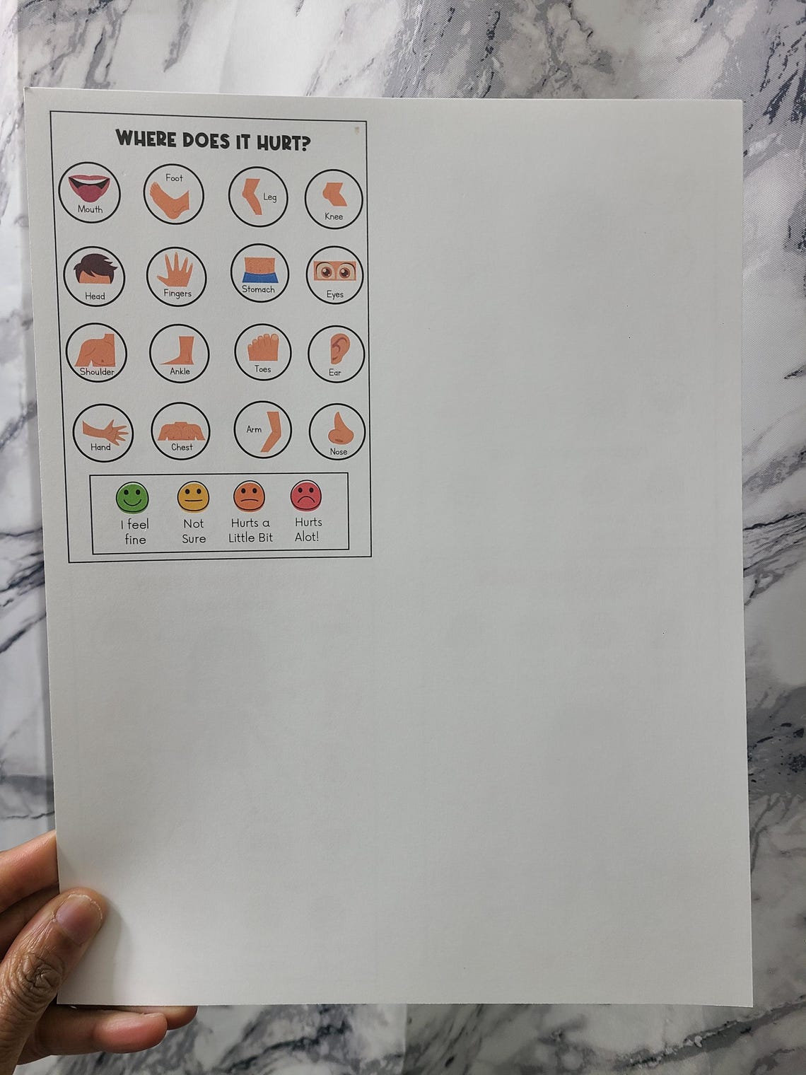 What Hurts? | Child Pain Chart | Visual Aid | Non Verbal | Toddler ...