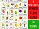Spanish Flashcards Fruits and Vegetables Preschool Flash - Etsy Canada
