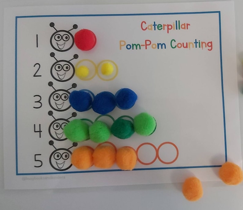 1 20 Pom Pom Activities Busy Book Counting Number - Etsy