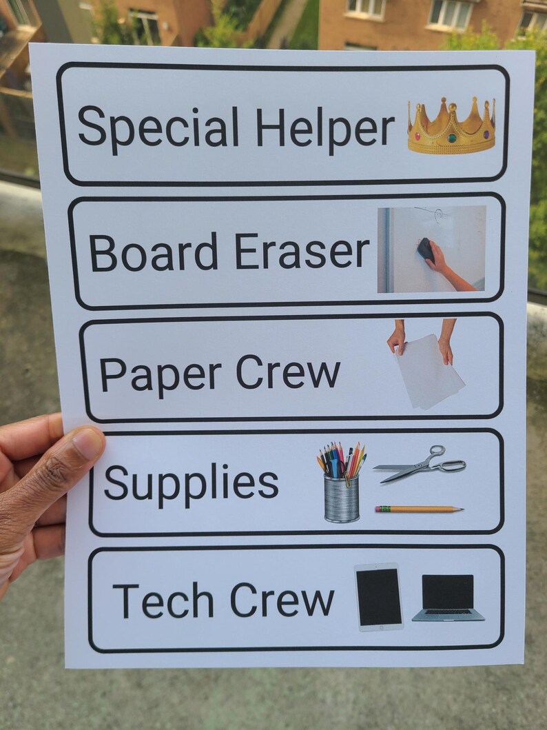 EDITABLE Classroom Jobs | Classroom Visual Task Cards | Classroom Decor ...