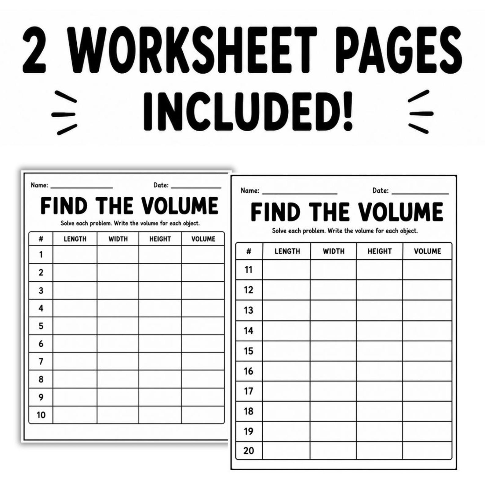 Volume Task Cards 4th 5th 6th Grade Math Activity | 32 Printable Volume ...