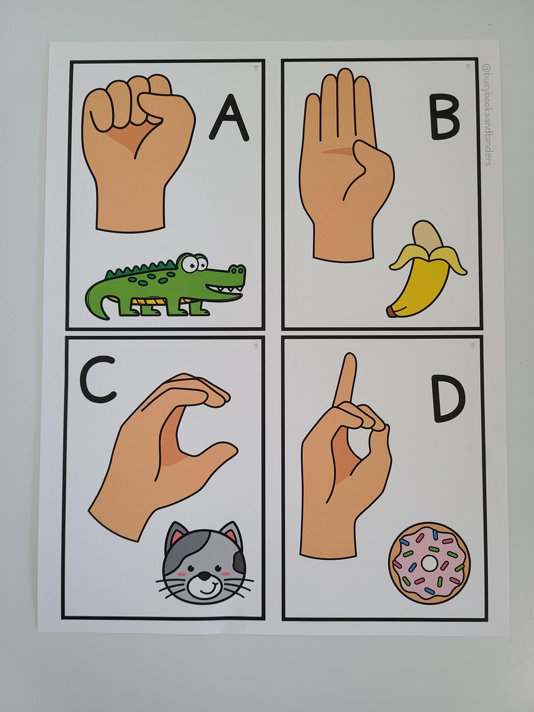 ASL Alphabet Flashcards| Hand Signs | Sign Language Flashcards ...