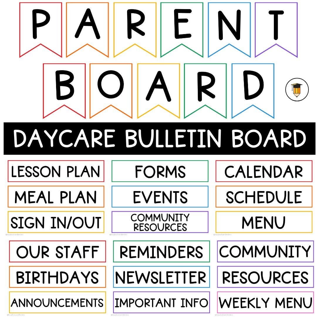 Parent Board Banner | Childcare Organization | Visual Schedule | Parent ...