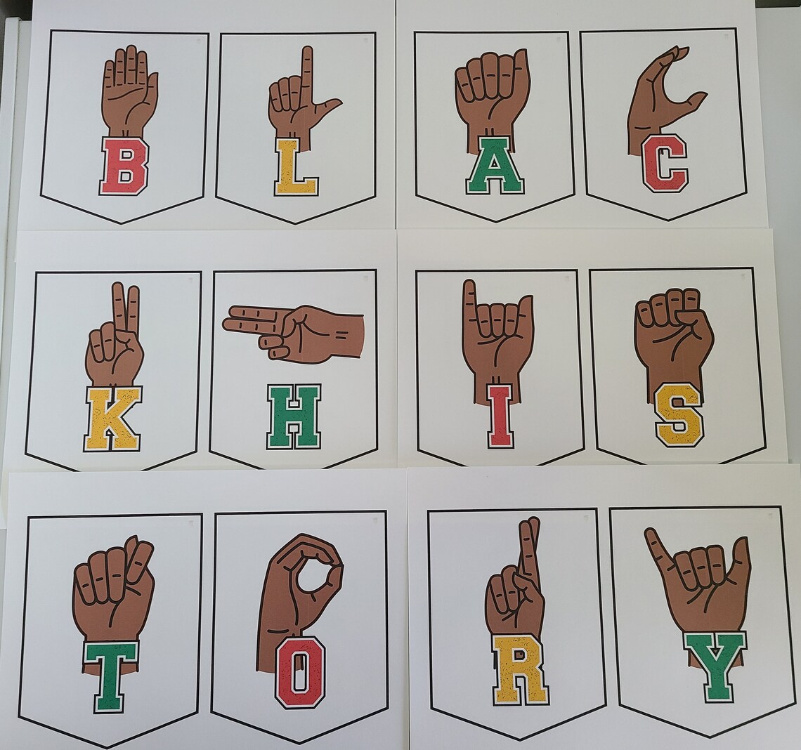 ASL Black History Month Banner | Printable Banner | American Sign ...